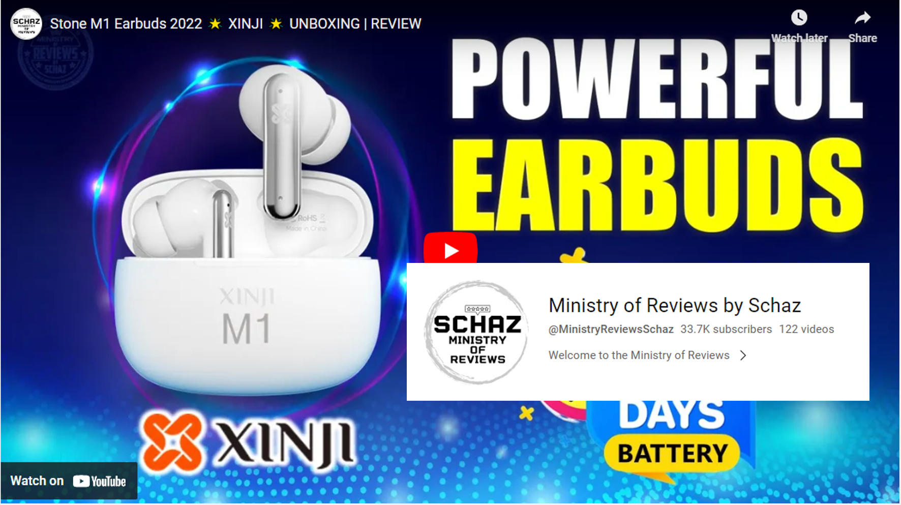 YouTube Review | Stone M1 Earbuds 2022 🌟 XINJI 🌟 UNBOXING | REVIEW – XINJISMART